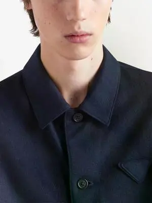 Prada Triangle-logo Wool-blend Shirt