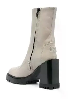 Furla Leather Ankle Boots With Block Heel