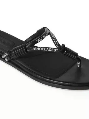 Off-White Shoelaces" Thong Sandals - Black