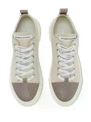GIUSEPPE ZANOTTI Beige Lace-up Low-top Sneakers - Neutrals