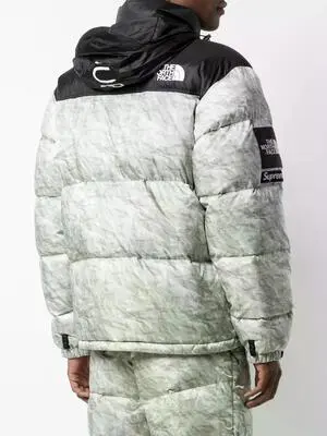 Supreme X The North Face Nuptse Paper Print Down Jacket - Grey