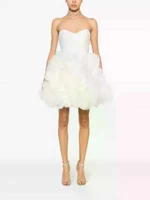 ANA RADU Strapless Floral Appliqué Minidress
