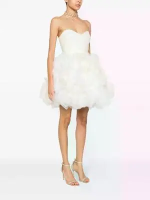 ANA RADU Strapless Floral Appliqué Minidress