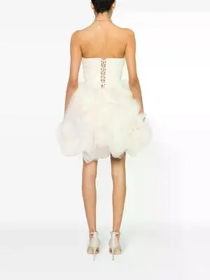 ANA RADU Strapless Floral Appliqué Minidress