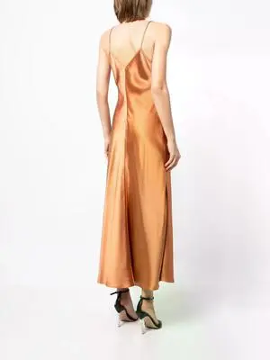 Voz Satin V-neck Midi Dress