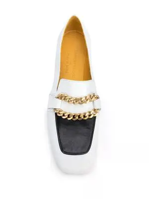 MADISON MAISON Gioia Flat Loafers With Chain Detail - White