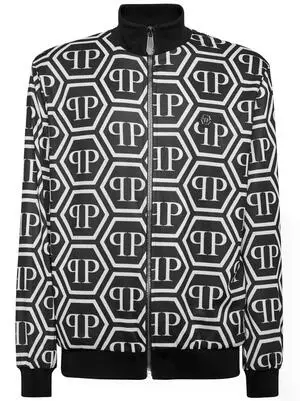 Philipp Plein Monogram-print Track Jacket - Black
