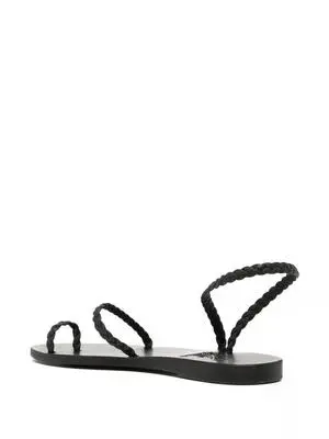 ANCIENT GREEK SANDALS Eleftheria Braided Ankle Strap Sandals - Black