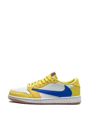 JORDAN X Travis Scott Air 1 Retro Low Canary Sneakers