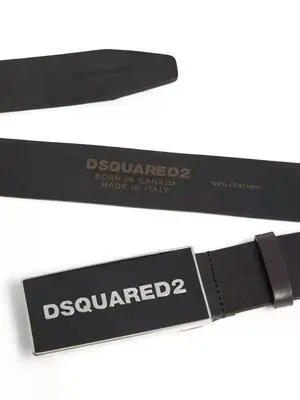 Dsquared2 Logo Plaque Leather Belt