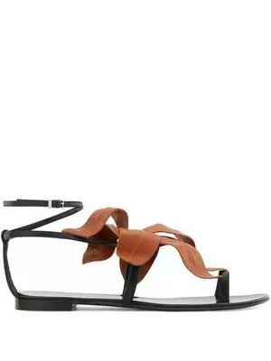 GIUSEPPE ZANOTTI Leather Lilium Flat Sandals