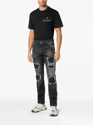 Philipp Plein Embellished Ripped Jeans