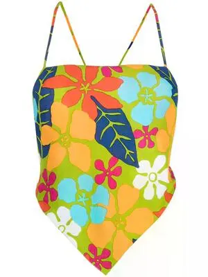 Faithfull The Brand Floral Print Scarf-style Top - Multicolour
