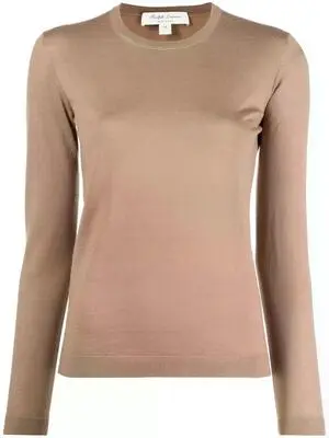 Ralph Lauren Cashmere Fine Knit Crew Neck Long Sleeve Sweater - Brown