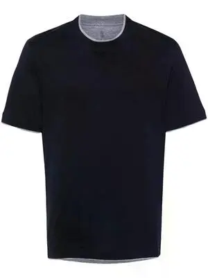 Brunello Cucinelli Layered-effect T-shirt - Blue