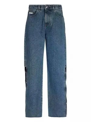 Gcds Wide-leg Jeans With Cut-out Detailing