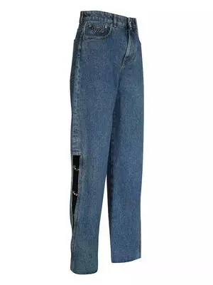 Gcds Wide-leg Jeans With Cut-out Detailing