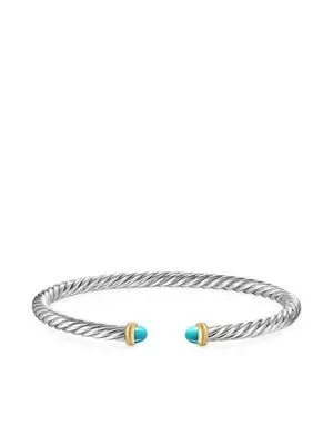 David Yurman 14kt Yellow Gold And Turquoise Flex Cuff Bracelet
