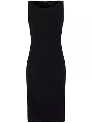 Emporio Armani Zigzag Knit Tube Dress - Black