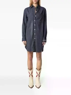 Zadig&Voltaire Rorning Pop" Mini Shirt Dress - Blue