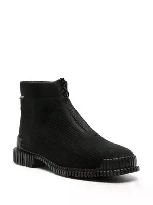 Camper Pix Ribbed Ankle Boots With Zip Fastening