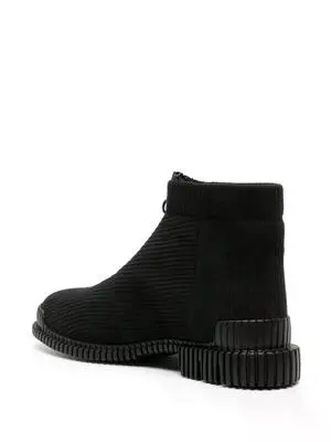Camper Pix Ribbed Ankle Boots With Zip Fastening
