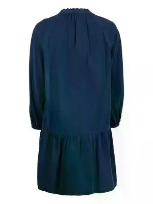A.p.c. Natalia Cotton-blend Dress With Ruffled Collar