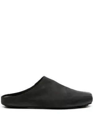 UMA WANG Square-toe Leather Slippers