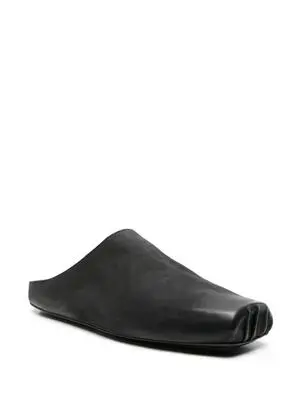 UMA WANG Square-toe Leather Slippers