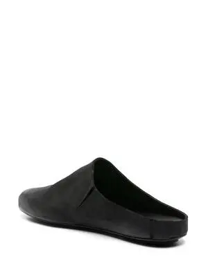 UMA WANG Square-toe Leather Slippers