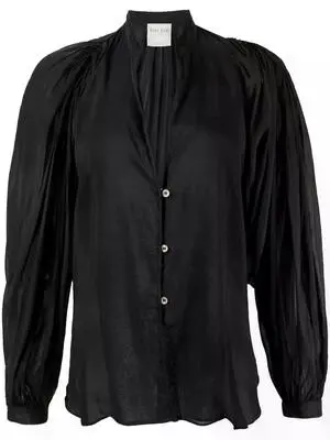 FORTE_FORTE Semi-sheer Balloon Sleeve Blouse