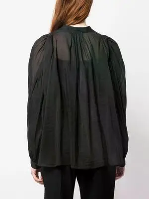 FORTE_FORTE Semi-sheer Balloon Sleeve Blouse