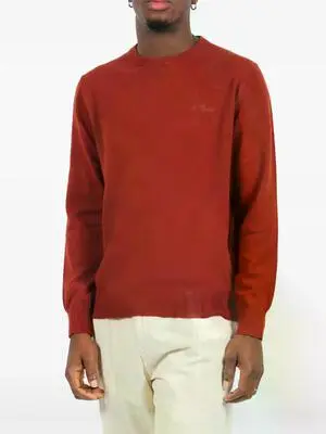 MC2 SAINT BARTH MC2 Saint Barth Logo-Embroidered Crew Neck Sweater Red