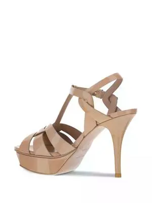 Saint Laurent Tribute Platform Stiletto Sandals In Patent Leather