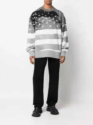 Palm Angels Stars And Stripes Print Crewneck Sweatshirt