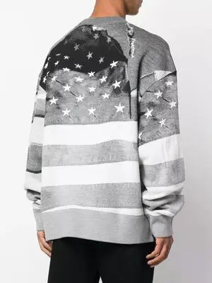 Palm Angels Stars And Stripes Print Crewneck Sweatshirt