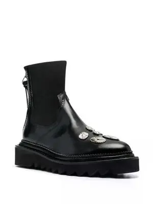 Toga Pointed Toe Leather Ankle Boots