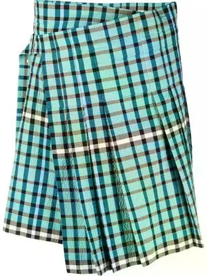 CHARLES JEFFREY Tartan Check Pleated Mini Kilt - Blue