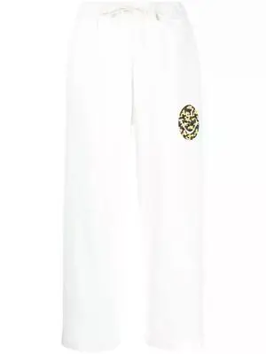 Joshua Sanders Graphic Print Wide Leg Track Pants - White