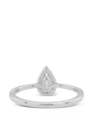 HYT JEWELRY 18k White Gold Pear And Round Cut Diamond Ring