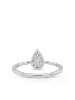 HYT JEWELRY 18k White Gold Pear And Round Cut Diamond Ring