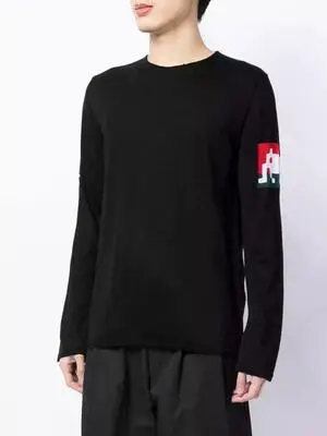 Comme Des Garçons Long Sleeve Intarsia-knit Sweater - Black