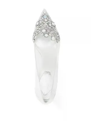 Rene Caovilla Veneziana 60mm Lace Pumps - Silver