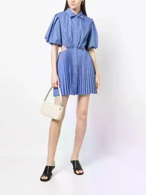 Simkhai Puff-sleeve Cut-out Shirt Dress