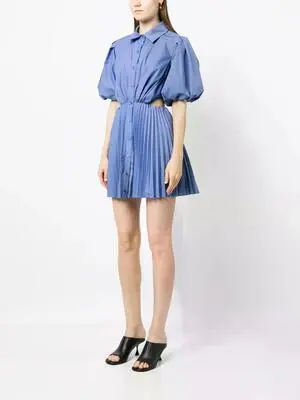 Simkhai Puff-sleeve Cut-out Shirt Dress