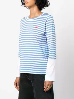 Play Comme Des Garcon Horizontal Stripe Long Sleeve T-shirt
