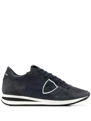 Philippe Model Philippe Model Paris Navy Leather And Suede Trainers Blue