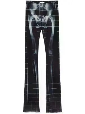 JEAN PAUL GAULTIER Squeletor Flared Trousers - Black
