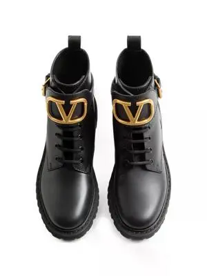 Valentino Garavani Vlogo Signature Combat Boots - Black