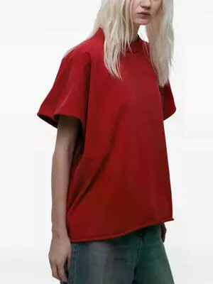 MAINLESS Cotton Crew Neck T-shirt - Red